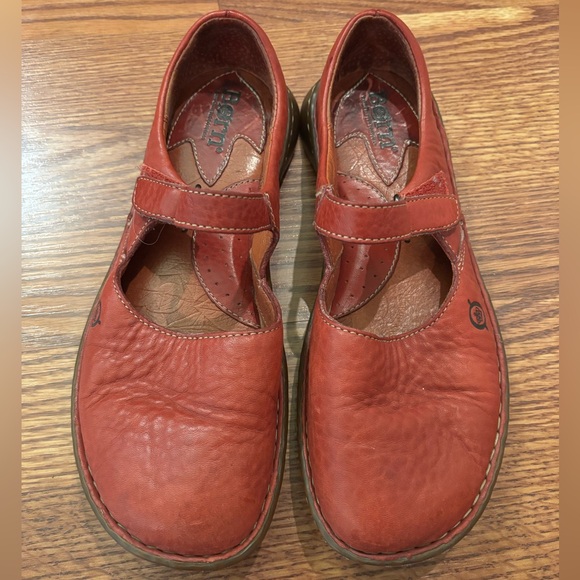 Born | Shoes | Born Red Leather Mary Janes With Adjustable Straps ...
